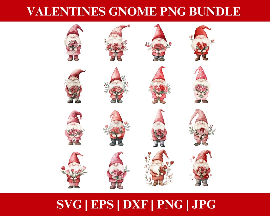 Valentines Day Gnome PNG Bundle, Valentines Gnome PNG Svg,gnome Clipart ...