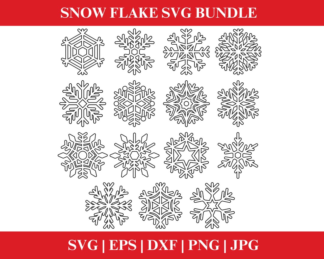 Snow Flake SVG Bundle, Snowflake Svg, Flake Winter PNG, Christmas Svg ...