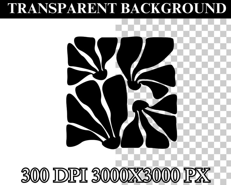 Abstract Flower SVG and PNG Bundle, Danish Retro Boho Floral Designs ...