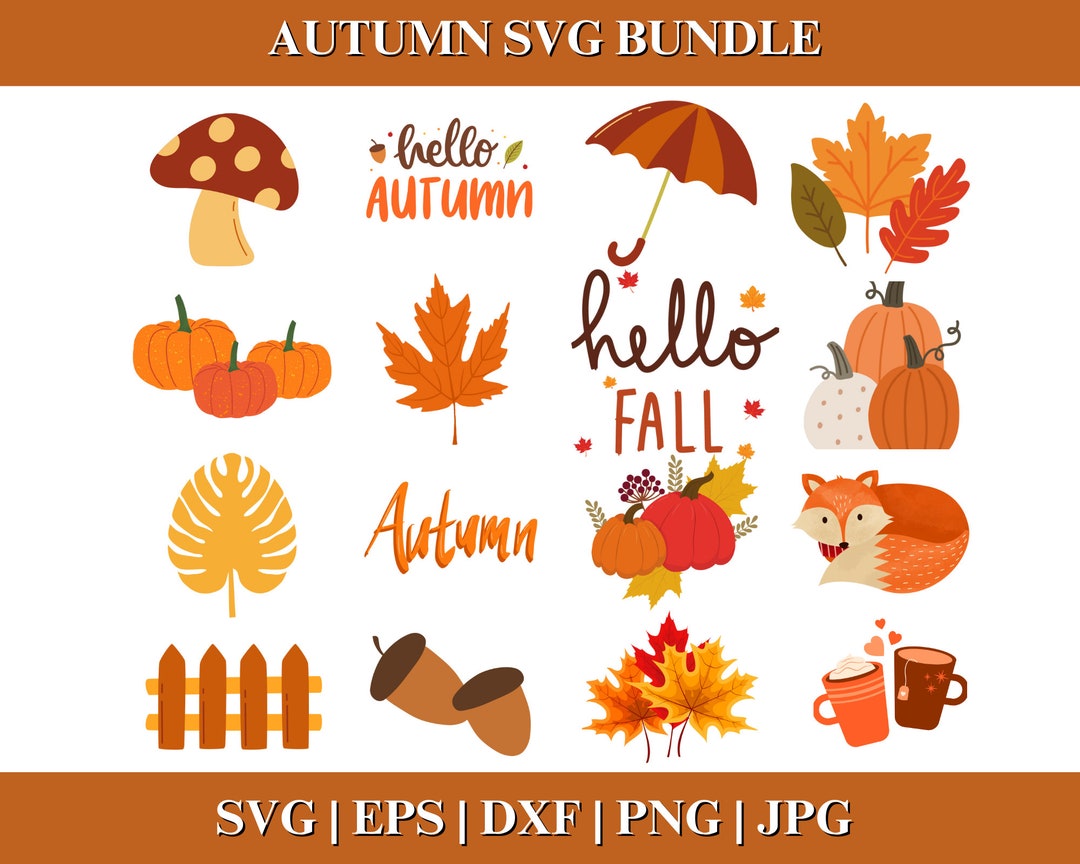 Autumn SVG Bundle, Fall Thanksgiving Designs, Cricut Silhouette PNG - Etsy