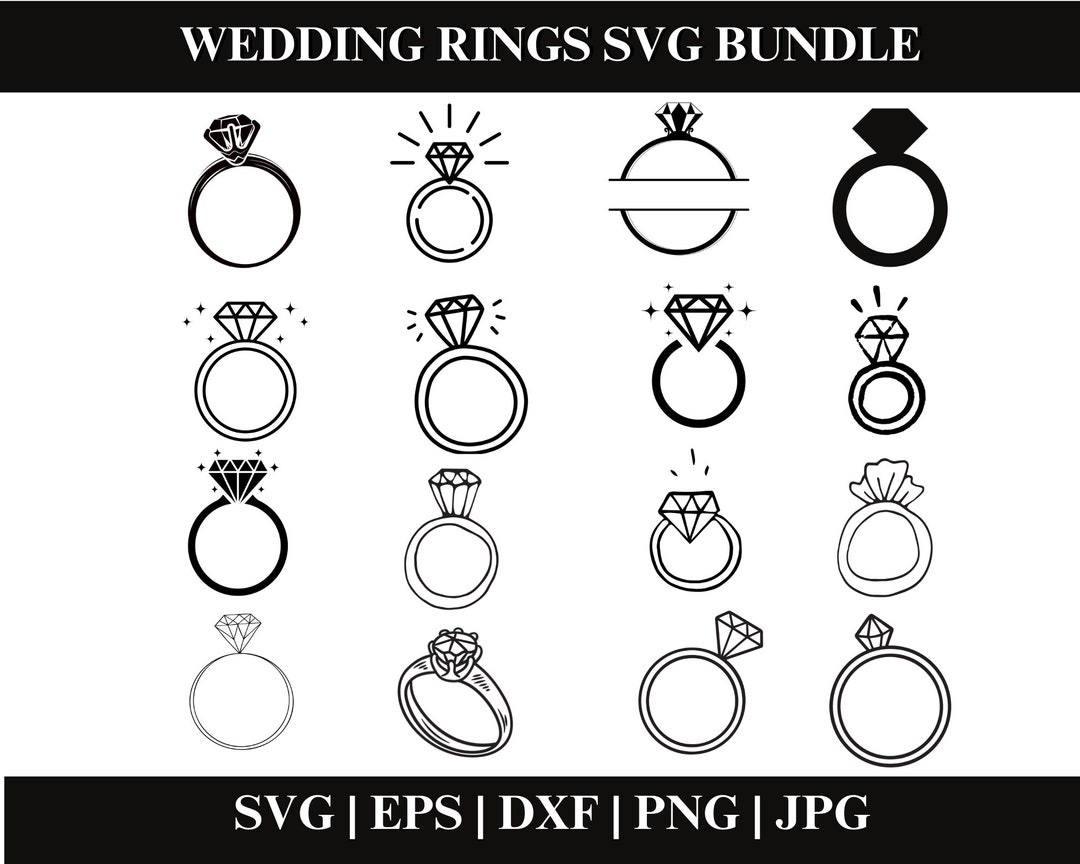 Wedding Ring SVG Bundle, Wedding Ring Clipart, Wedding Ring SVG Cut ...