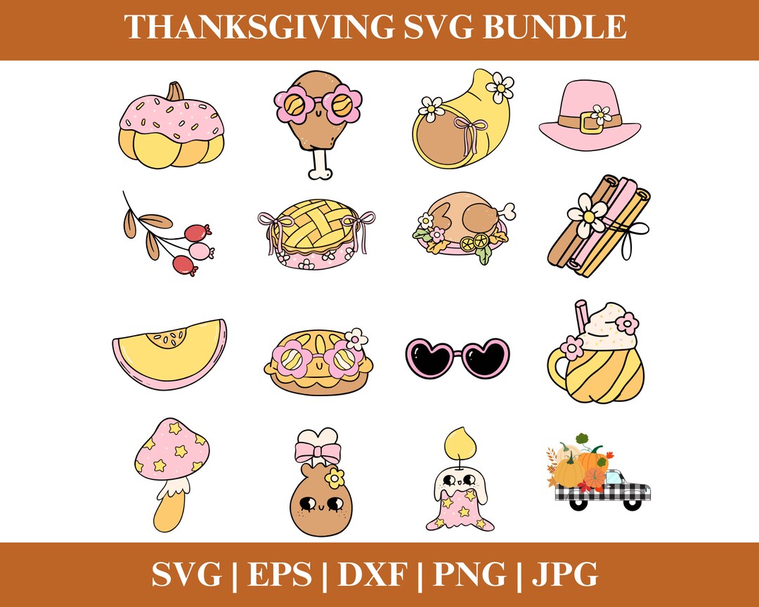 Groovy Thanksgiving SVG Bundle, Fall SVG Bundle, Fall Svg, Autumn Svg ...