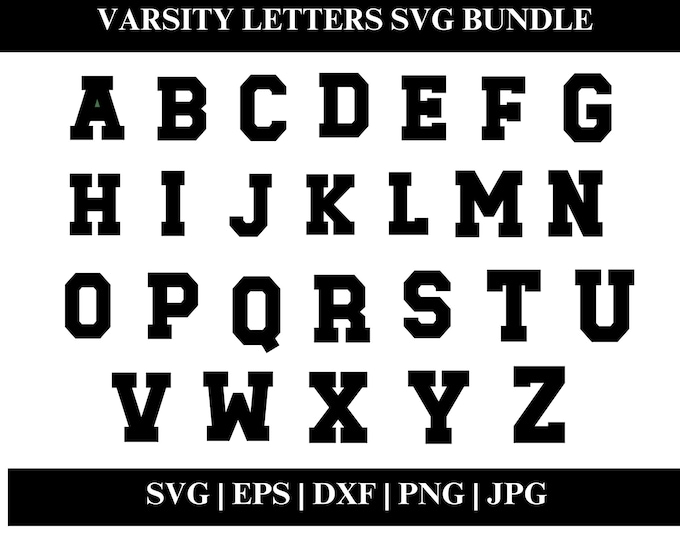 Custom Text Svg, College Font Svg, Varsity Font, Team Sports Font ...