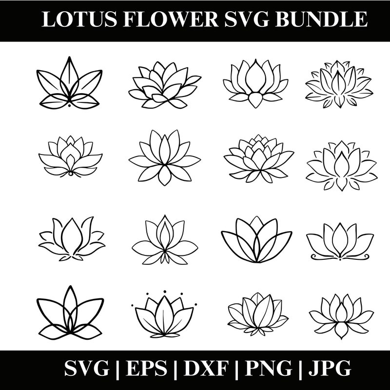 Lotus Outline - Etsy