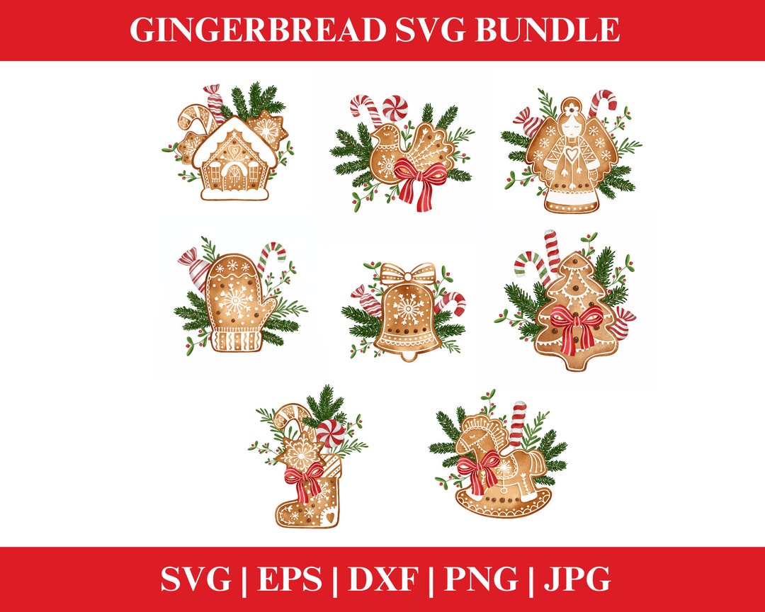 Christmas Gingerbread SVG Bundle, Christmas PNG, Gingerbread SVG ...