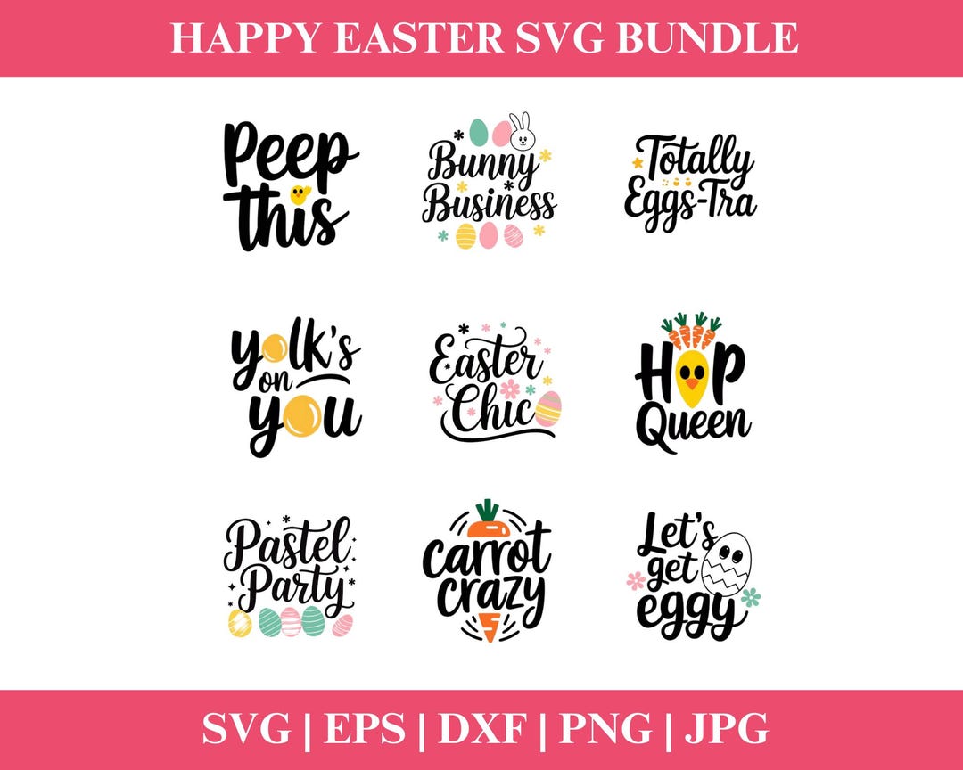 Easter SVG Clipart Bundle, Easter SVG Clipart Bundle, Easter Bunny Svg ...