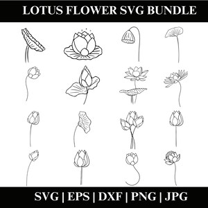 Lotus SVG Bundle, Lotus Clipart, Lotus Vector PNG, Lotus Cricut, Lotus ...
