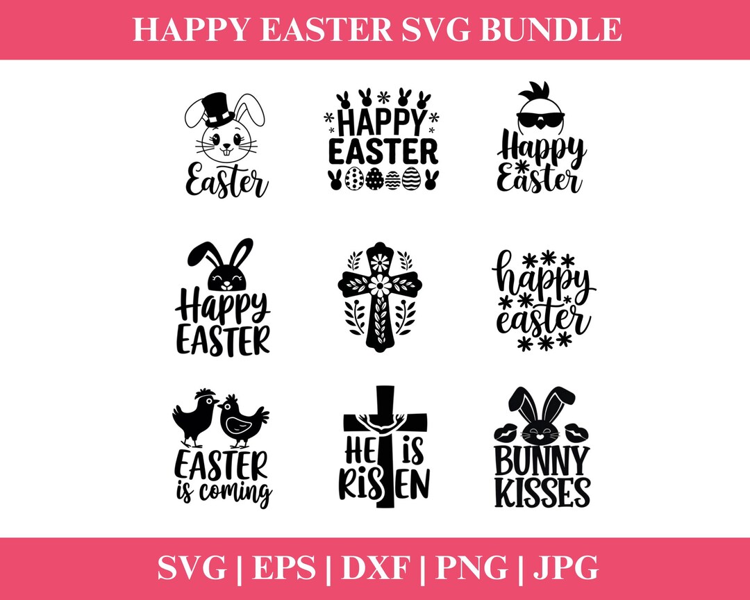 Easter SVG Bundle, Easter SVG Clipart Bundle, Easter Bunny Svg, Easter ...