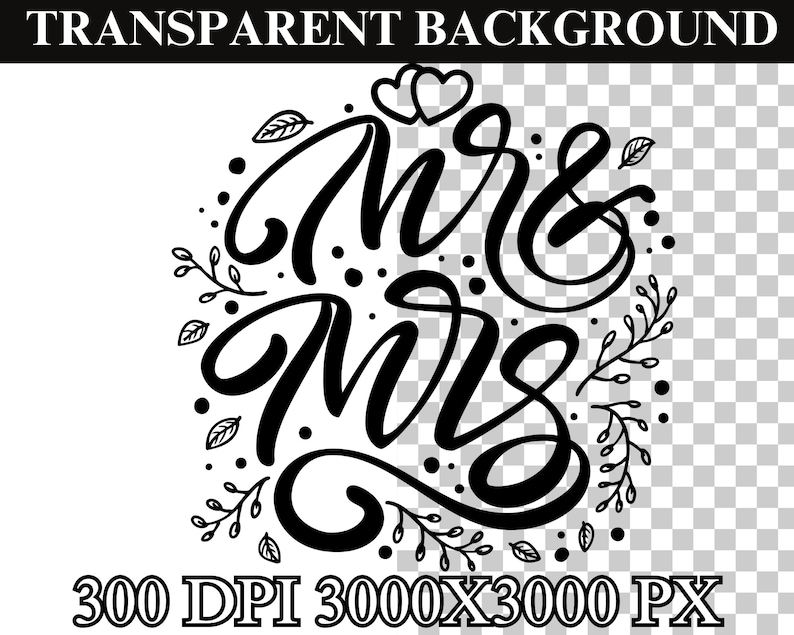 Mr and Mrs SVG Bundle, Wedding PNG Clipart, Wedding SVG Cut Files for ...