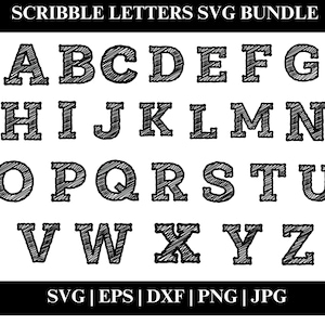 Scribble Font Letters SVG, Outline Font Svg, Doodle Font Svg, Doodle ...