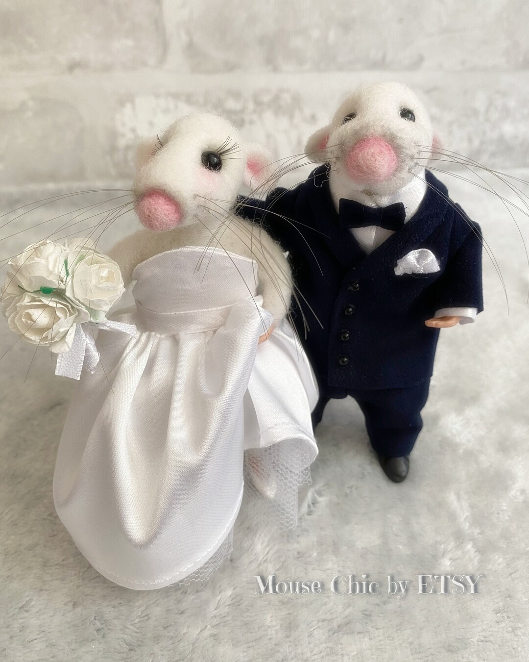 Felted Wedding Mice: Bride and Groom Collectible Figurines - Etsy