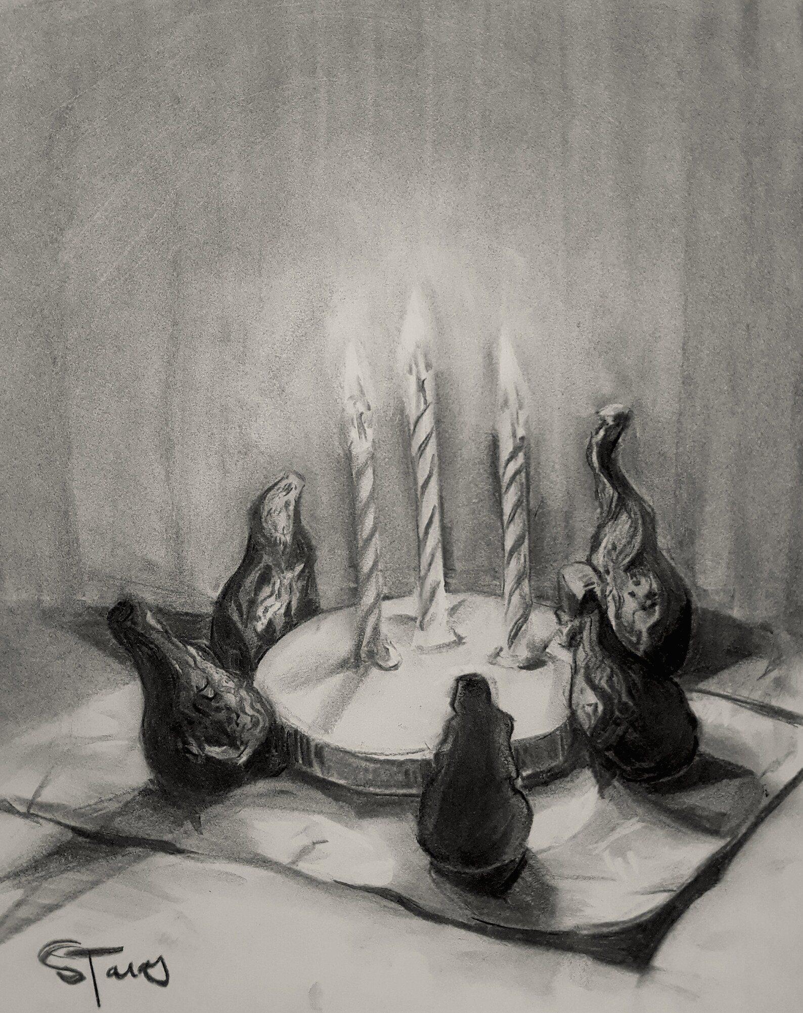 Seance contemporary art giclee print wall art | Etsy