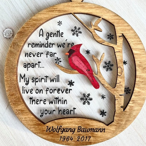 Red Cardinal Memorial Ornament Personalized Cardinal - Etsy