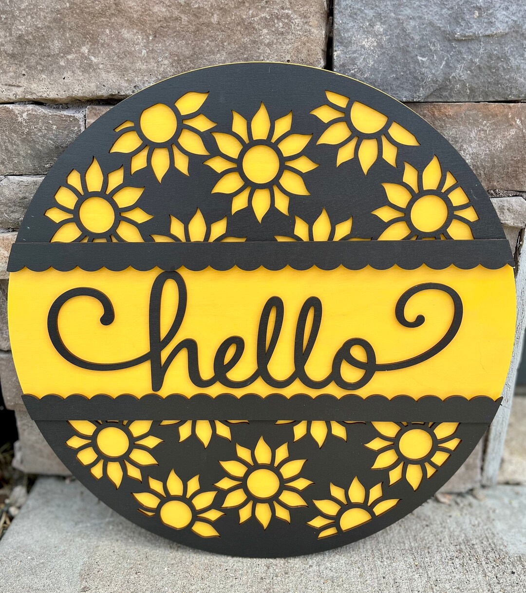 Sunflower Door Sign | Welcome Door Hanger | Flower Door Hanger | Front ...