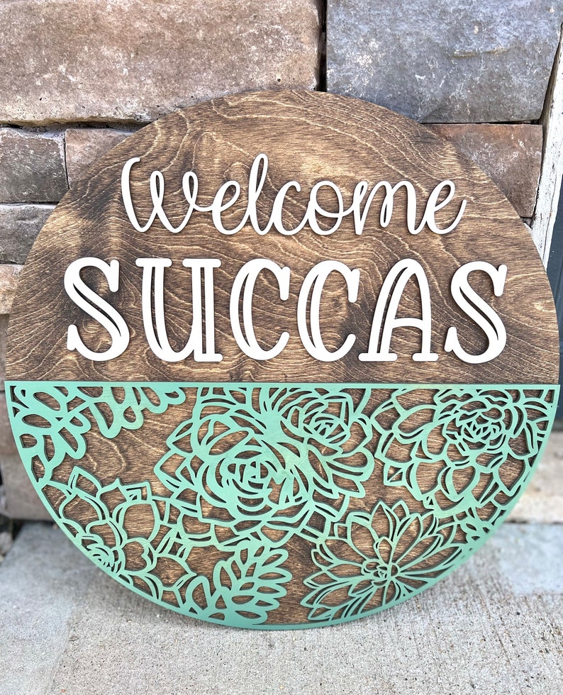 Succulent Door Sign Plant Door Sign Funny Door Hanger Front Door Hanger ...