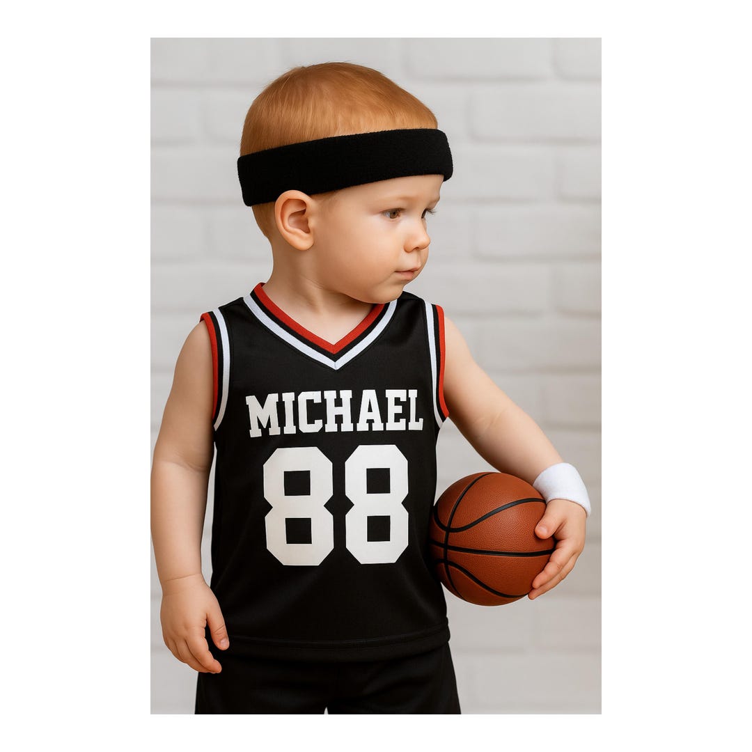 Custom Baby Toddler Basketball Jersey – Personalized Name & Number ...