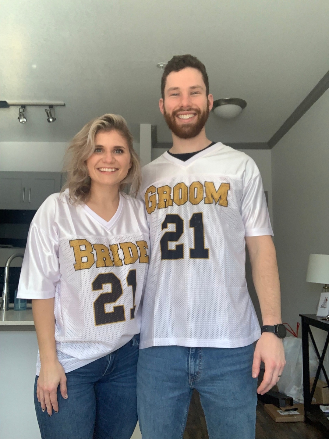 Personalized Matching Football Jersey, Couple Football Fan Jersey ...