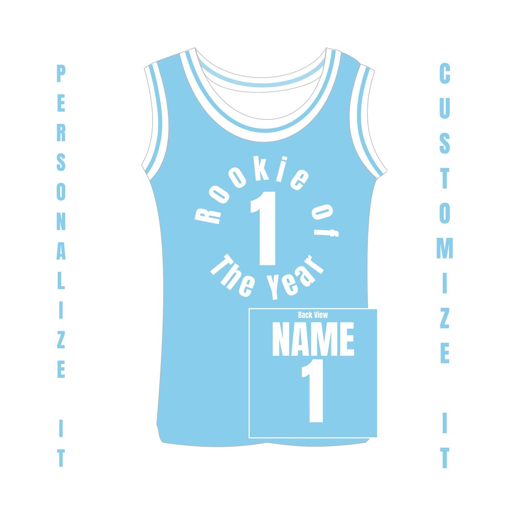 Custom 'rookie of the Year' Basketball Jersey: Personalized Name ...