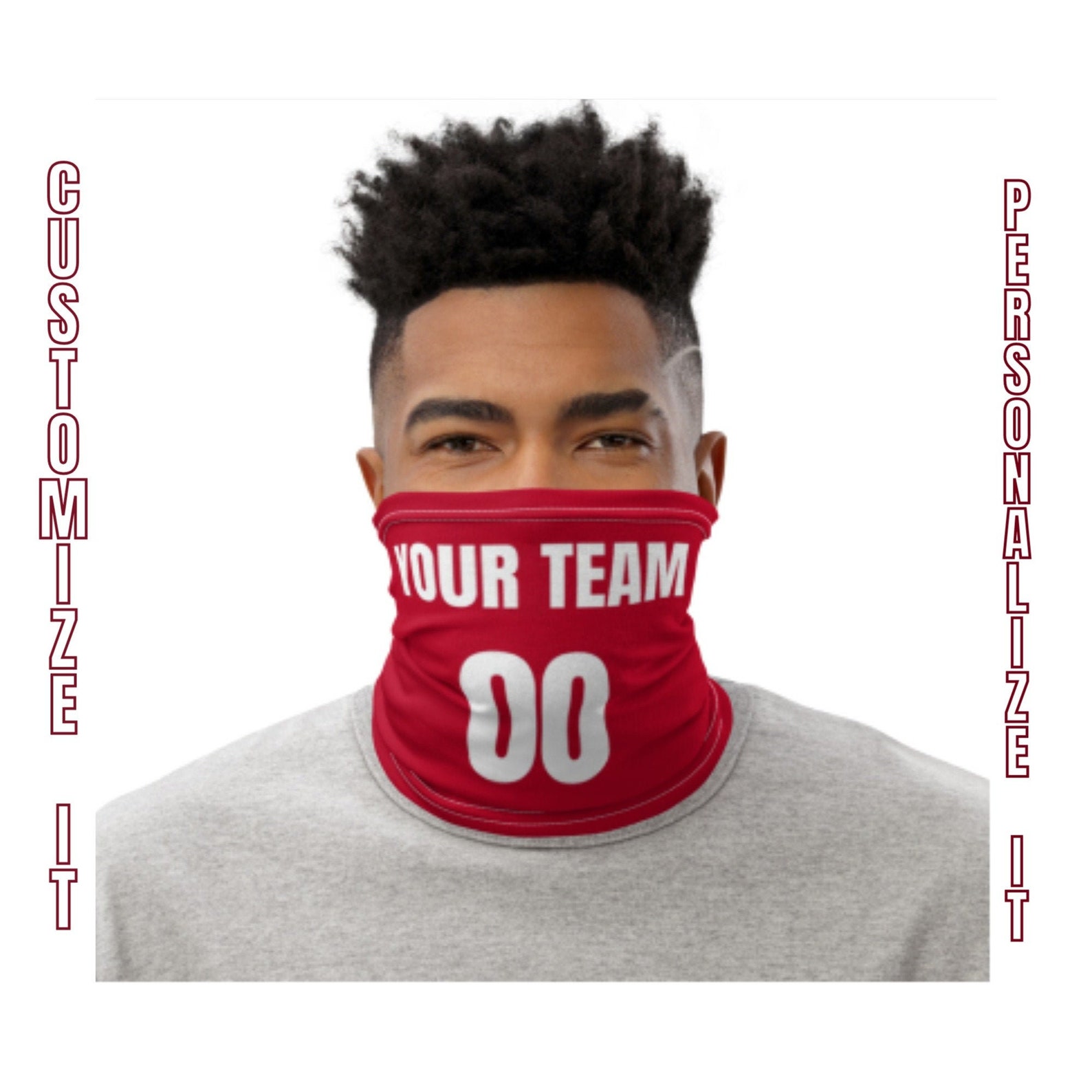Custom Gaiter Face Mask Personalized Team Gaiter With Name - Etsy
