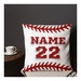 Custom Baseball Pillow Cover: Personalized Name & Number - Etsy