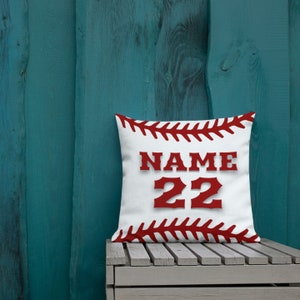 Custom Baseball Pillow Cover: Personalized Name & Number - Etsy