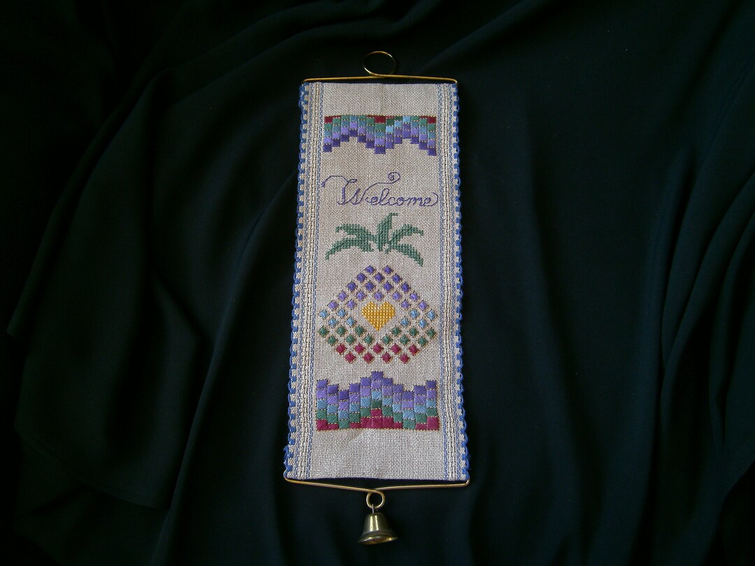 Vintage Needlepoint Welcome Wall Hanging, Embroidery Art - Etsy