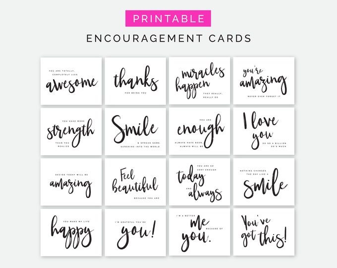 Printable Encouragement Cards Set - Etsy