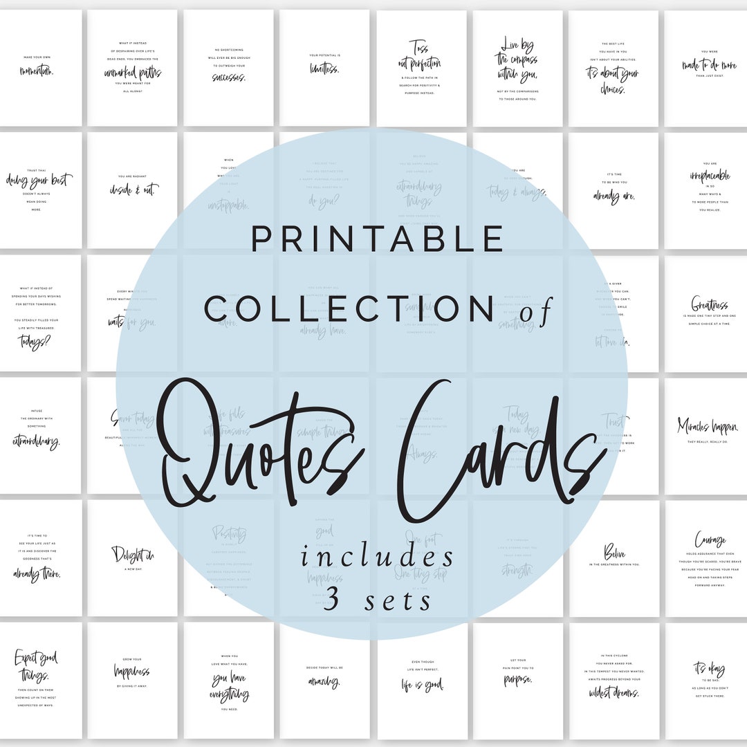 Inspirational Quote Cards Printable Bundle - Etsy