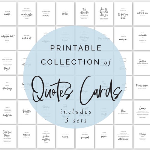 Inspirational Quote Cards Printable Bundle - Etsy