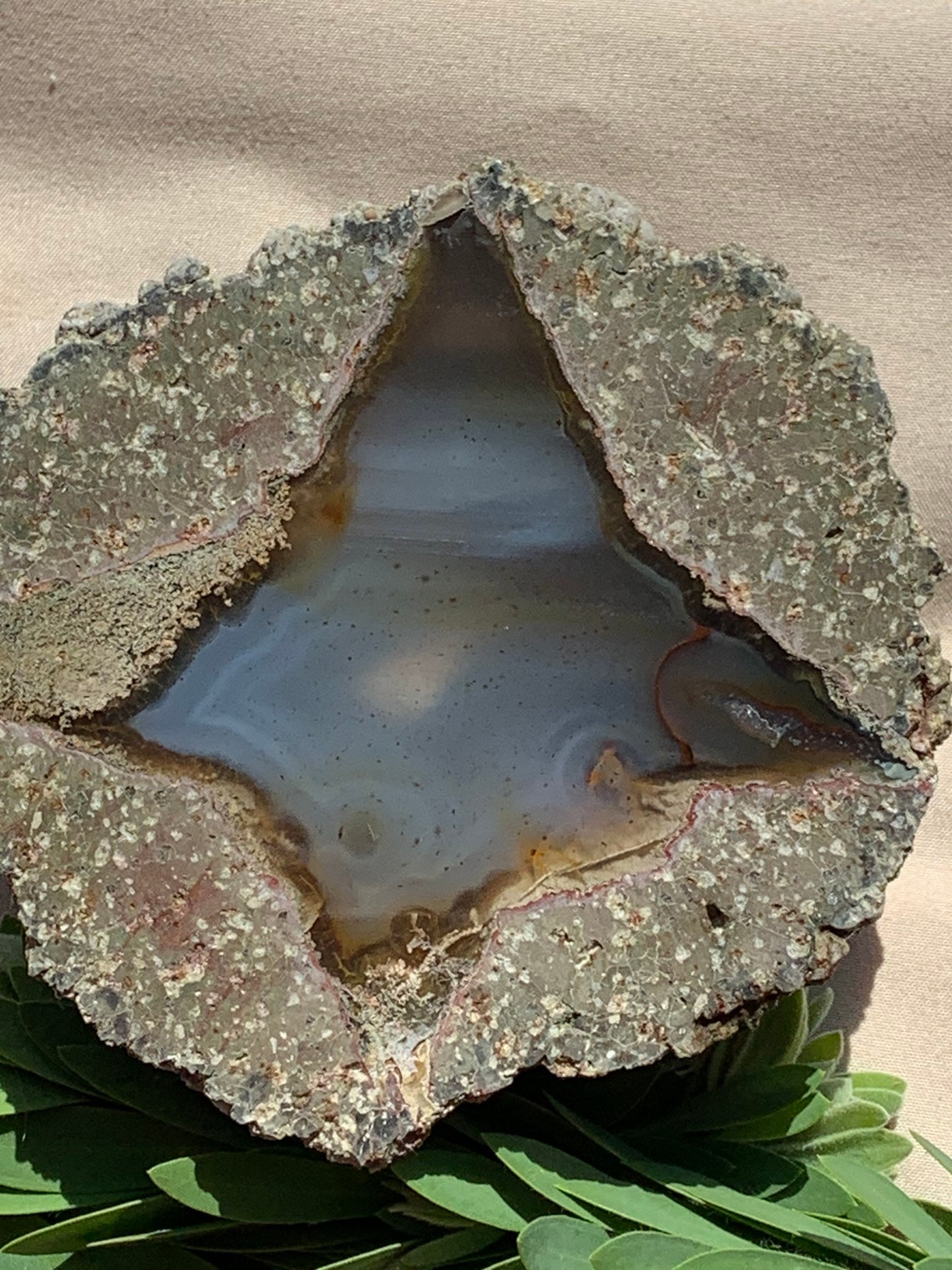 Remarkable Thunder egg half cut and polished 1445 | Etsy