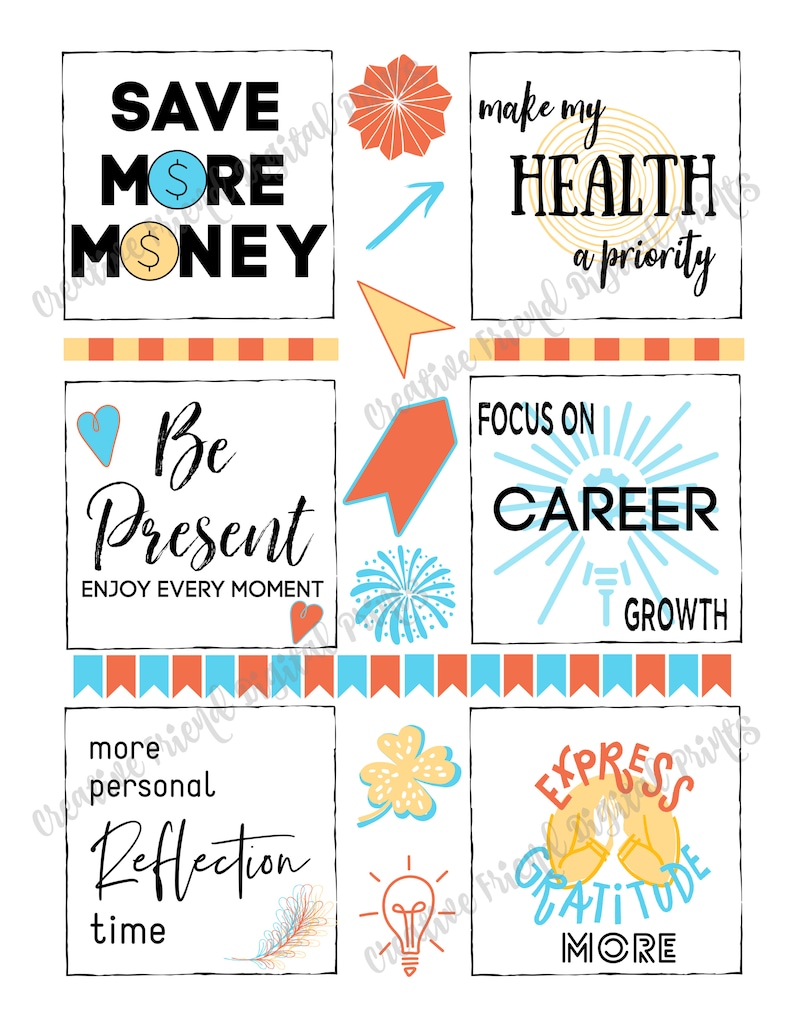 Goal Statement Cards | Vision Board Printables | Affirming Words ...