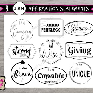 Vision Board I AM Affirmation Statements | Affirmation Phrases | Vision ...