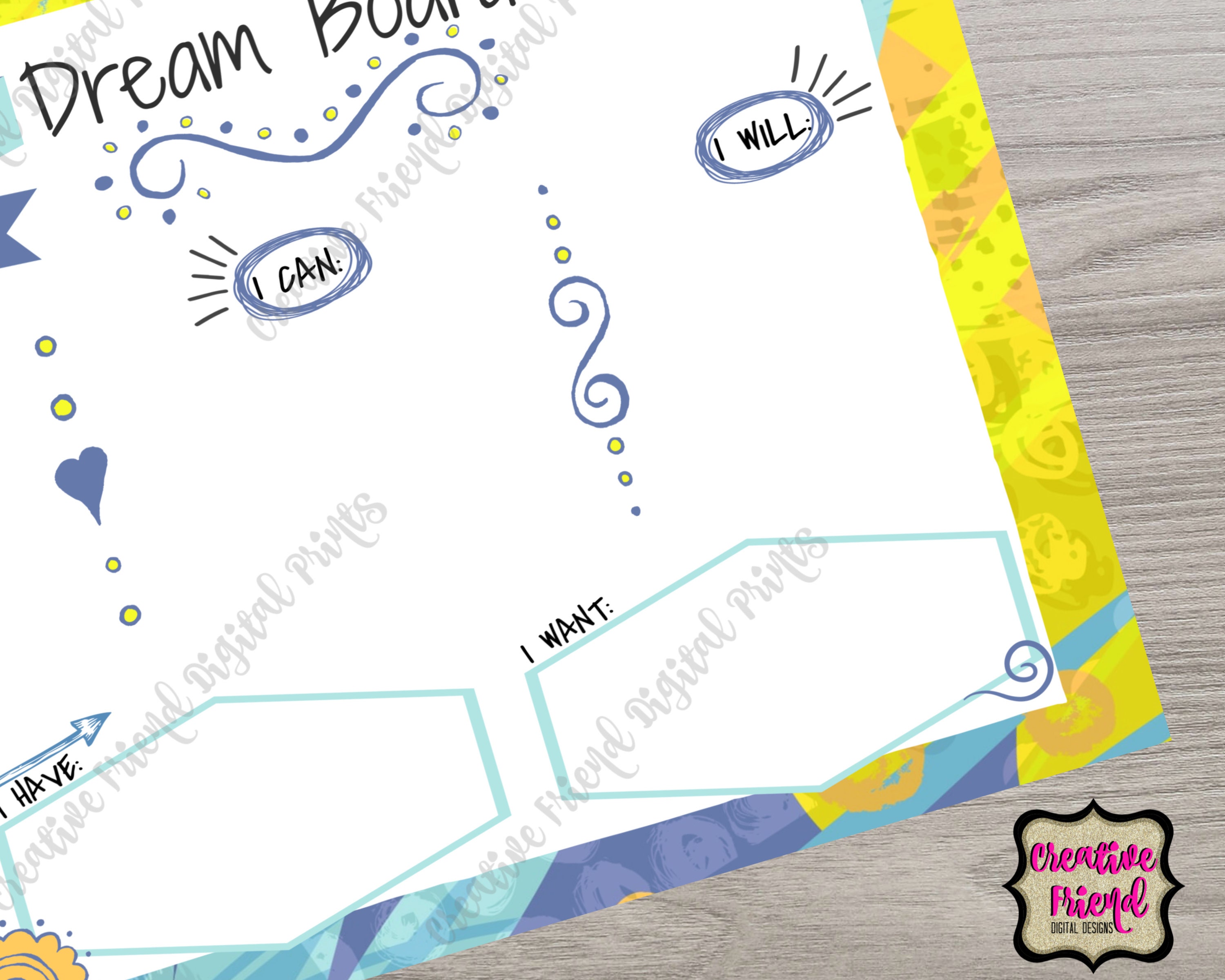 Dream Board Vision Board Template Vision Board Inspirationboard ...