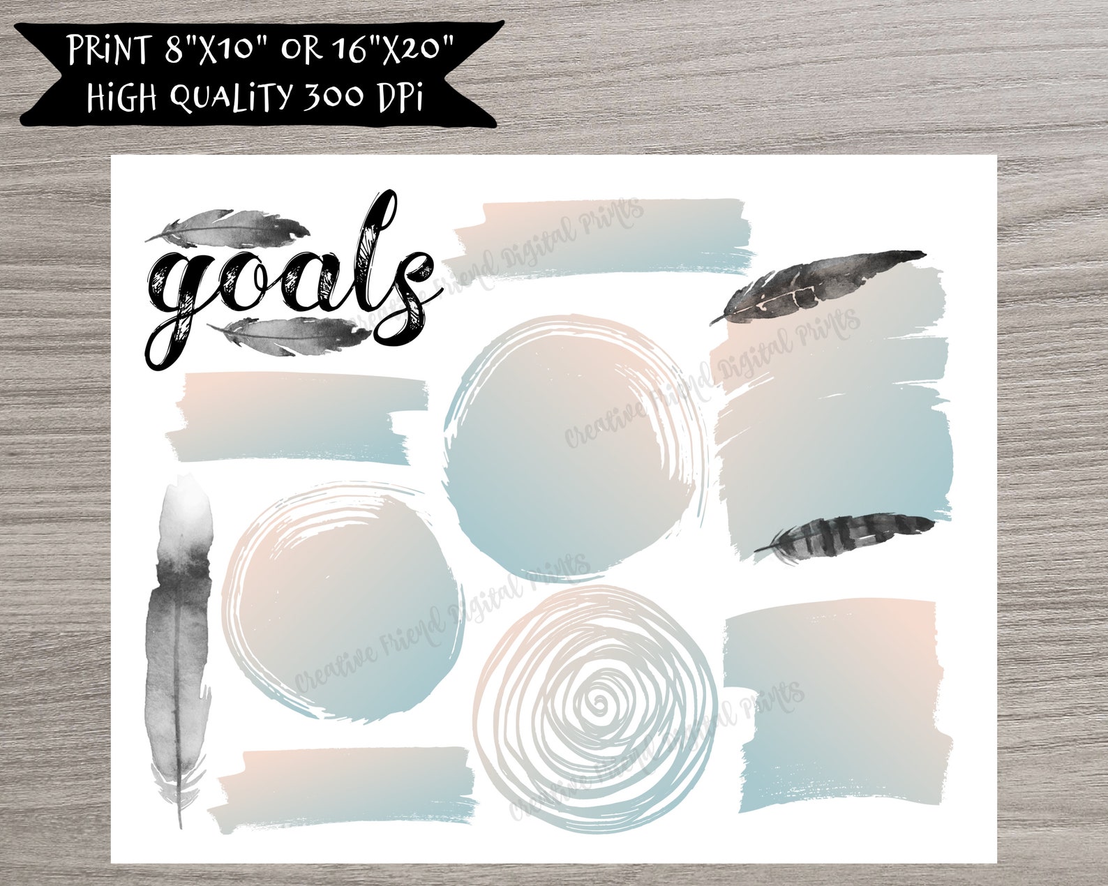 Goals DIY Template Board |motivational Board | Vision Board | New Year ...