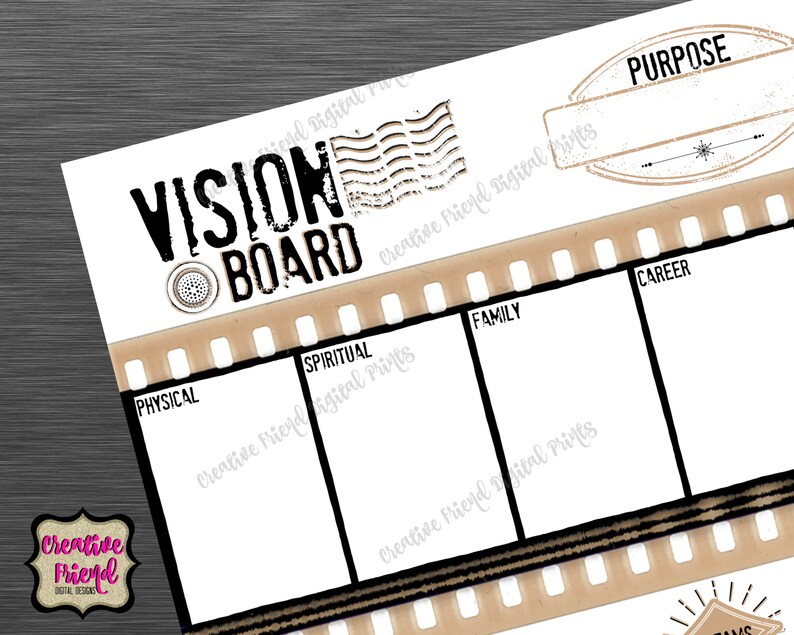 Vision Board Visual Goal Setting 2024 Goals Dream Board Motivational ...