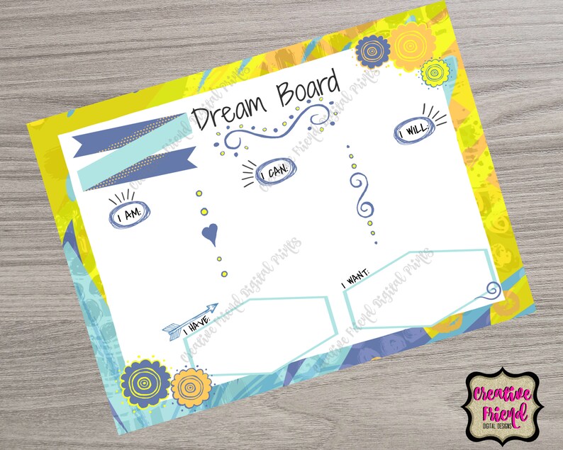 Vision Board Template | Dream Board, Goals 2025 (PDF File) - Etsy
