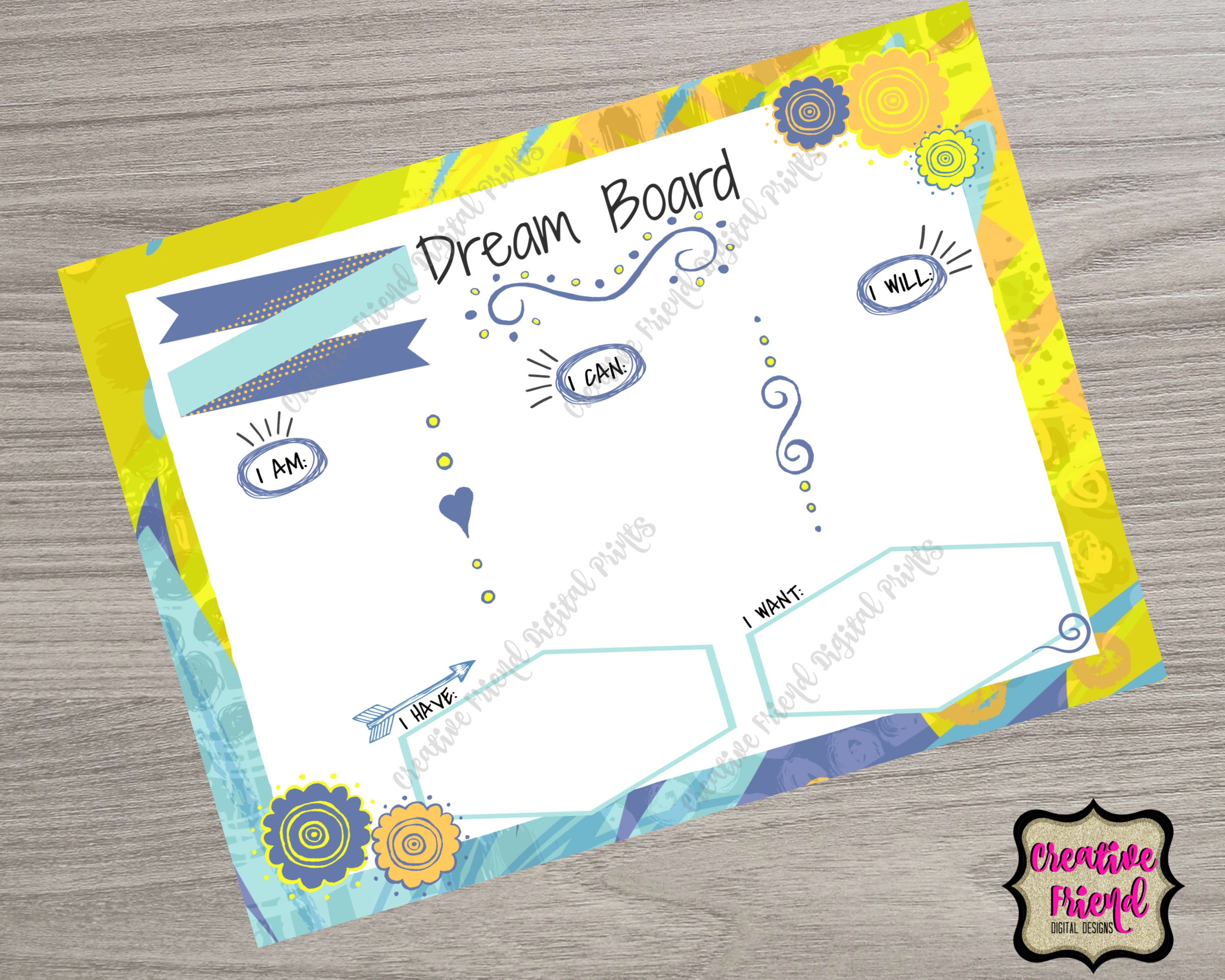 Dream Board Vision Board Template Vision Board Inspirationboard ...