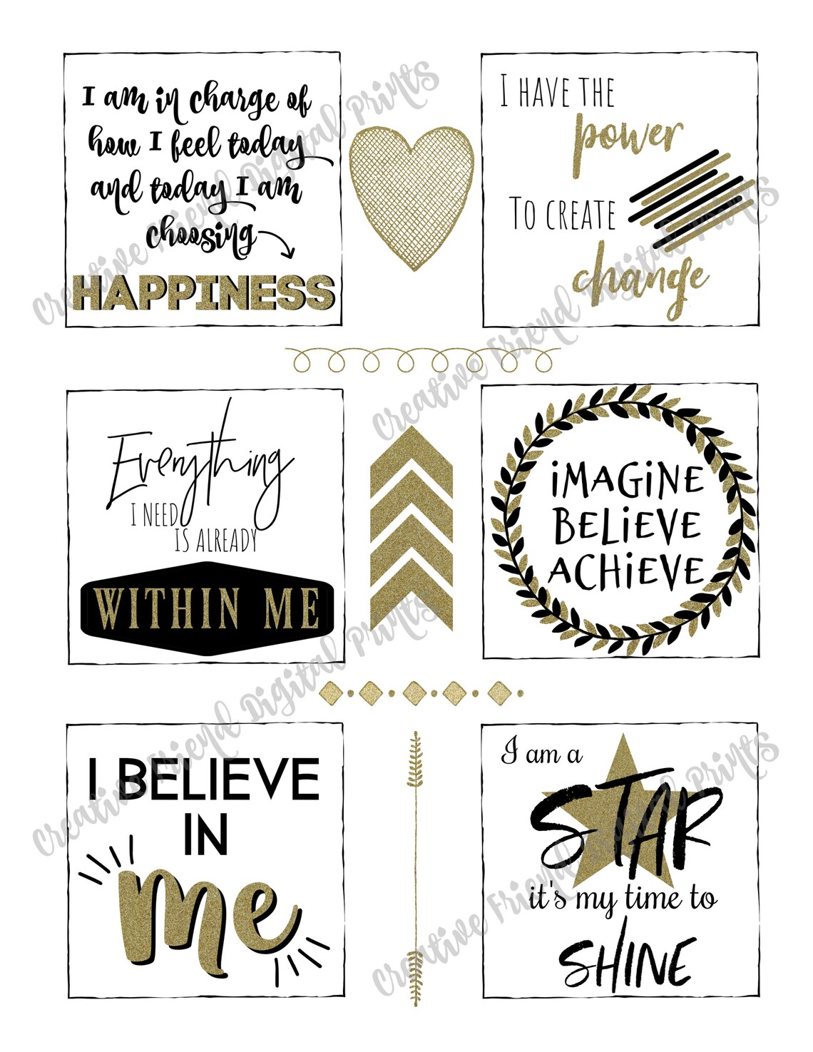 Positive Affirmation Statement Cards Vision Board Positive | Etsy