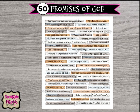 50 Promises of God Phrases Vision Board Quotes Daily - Etsy