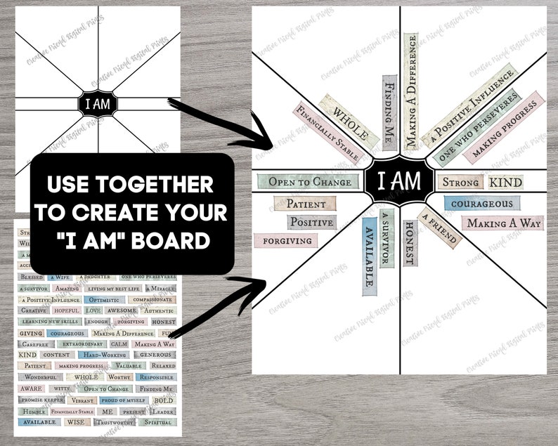 I AM Statement Board With 75 Positive Affirmation Words Phrases ...