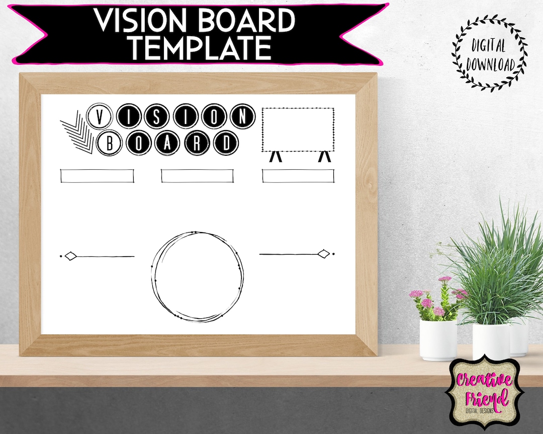 Vision Board Template | Goal Setting | Motivational Board | New Year ...