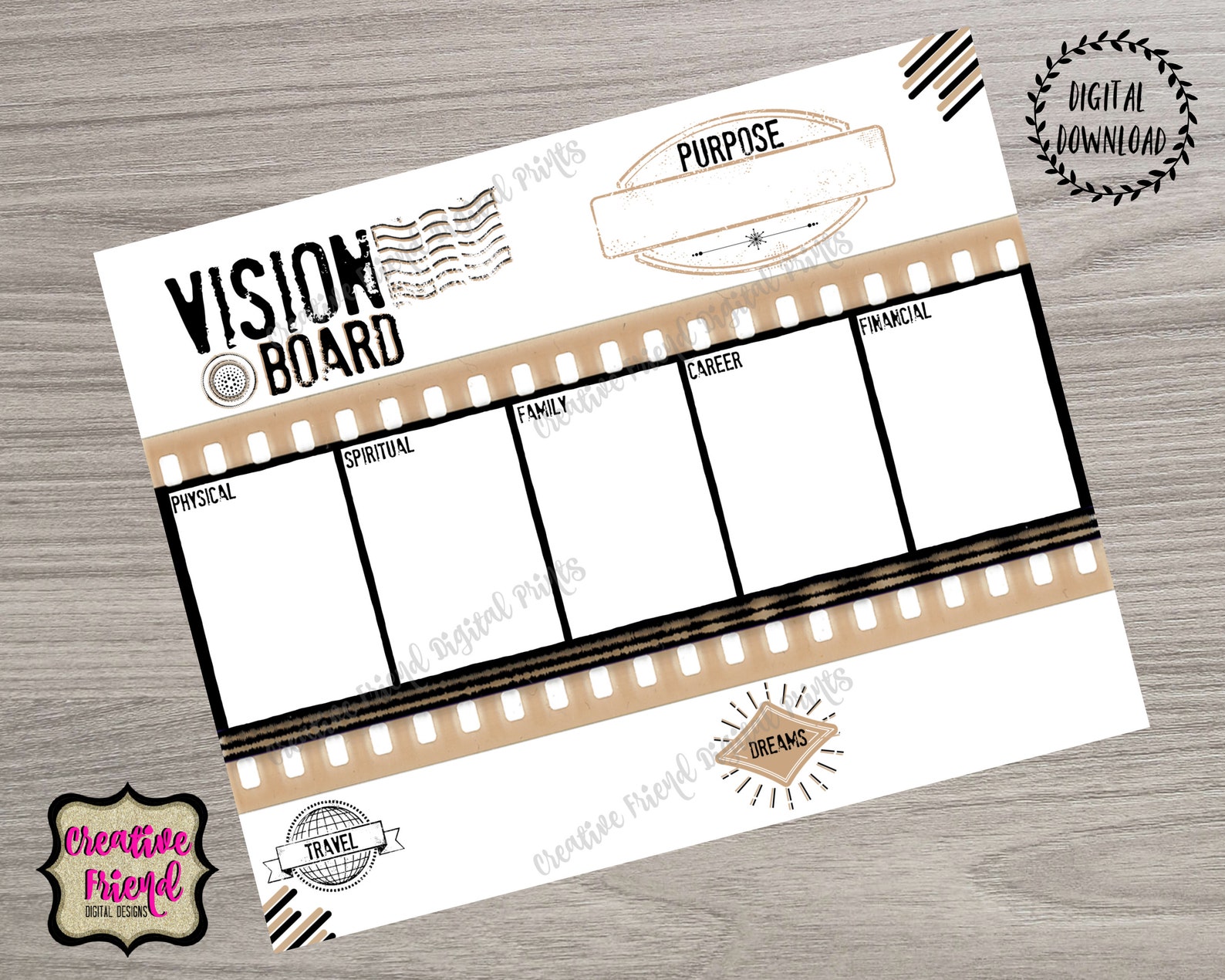 Vision Board Visual Goal Setting 2024 Goals Dream Board Motivational ...