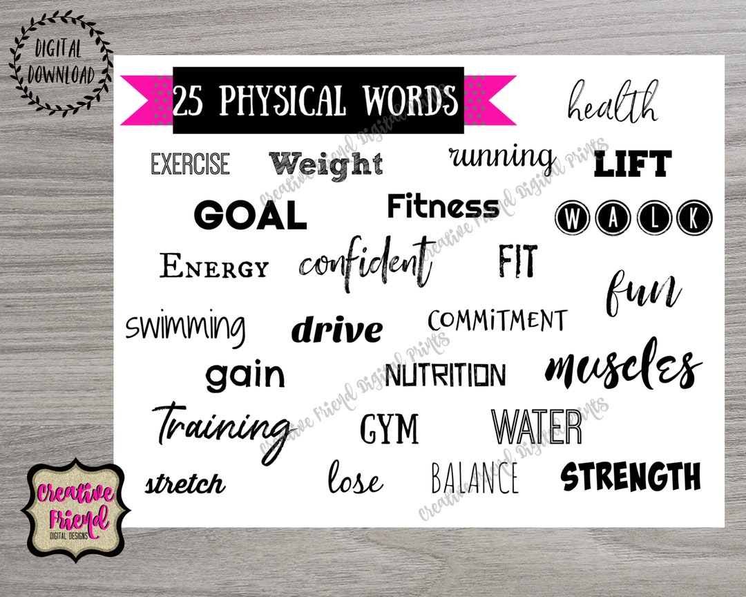 Vision Board Physical Words Printables 2022 Vision - Etsy