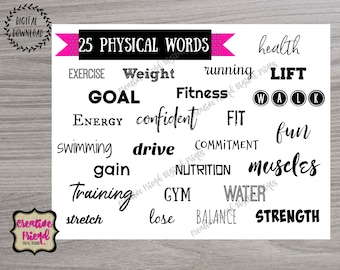 Vision Board Activity Words Vision Board Printables MY Vision Powerful ...