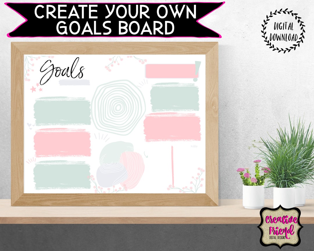 Goal Setting DIY Blank Template 2024 Goals Motivational Board New Year ...