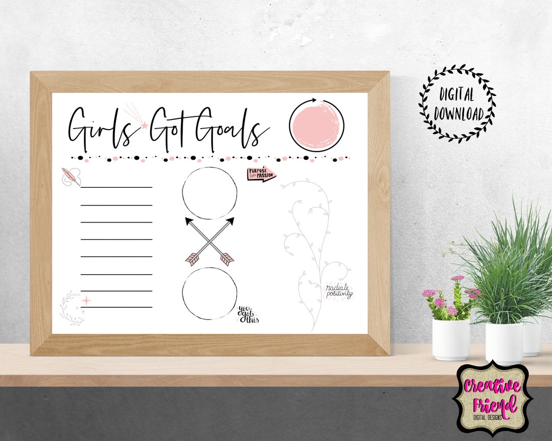 Reach Your Goals Vision Board Template | Goal Setting | Motivational ...