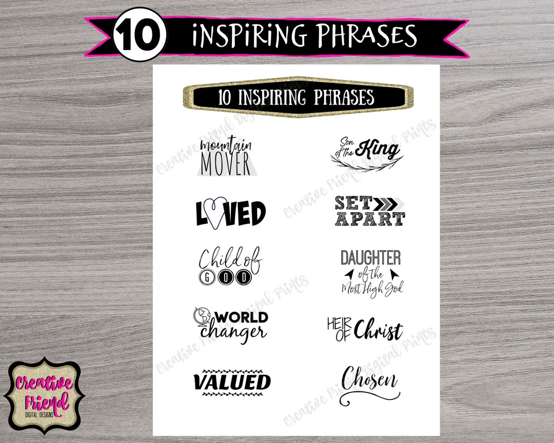 Vision Board Inspiring Phrases | Inspiration Words | Dream Board | Plan ...