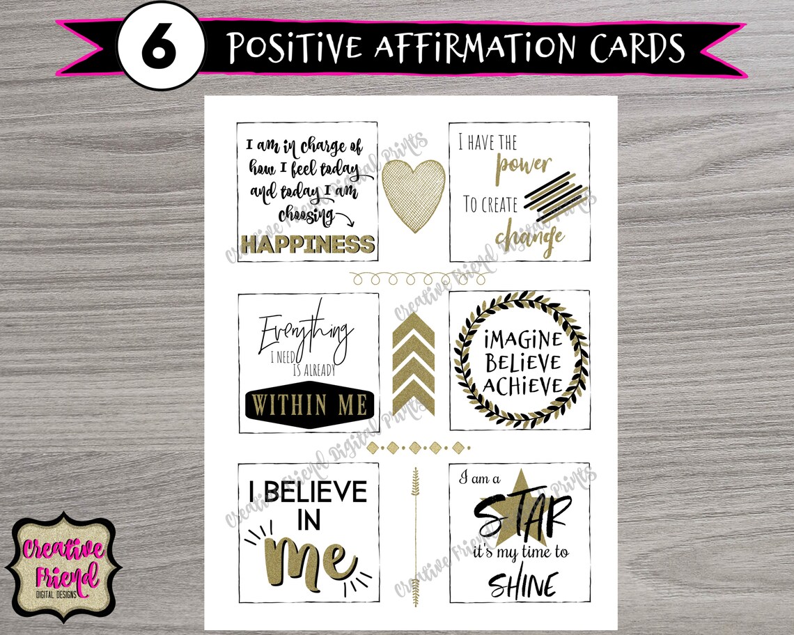Positive Affirmation Statement Cards Vision Board Positive | Etsy
