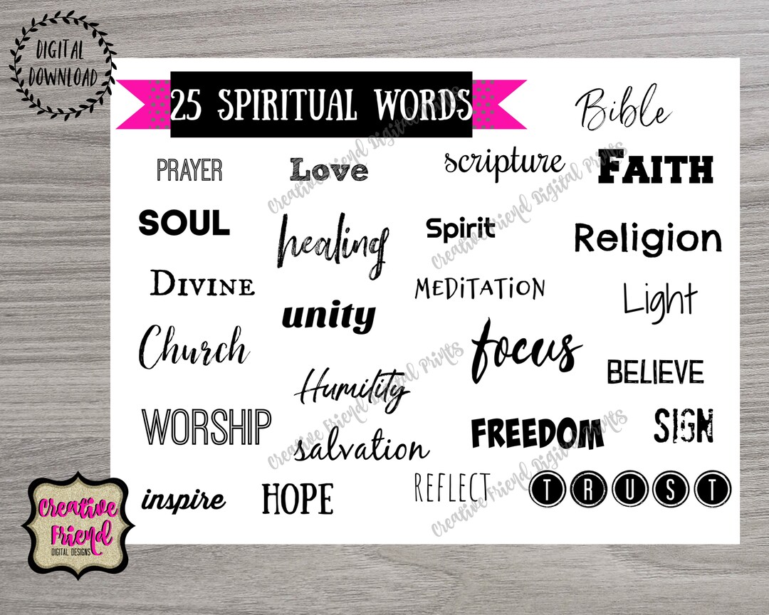 Vision Board Spiritual Words | Printables | MY Vision | Powerful Words ...