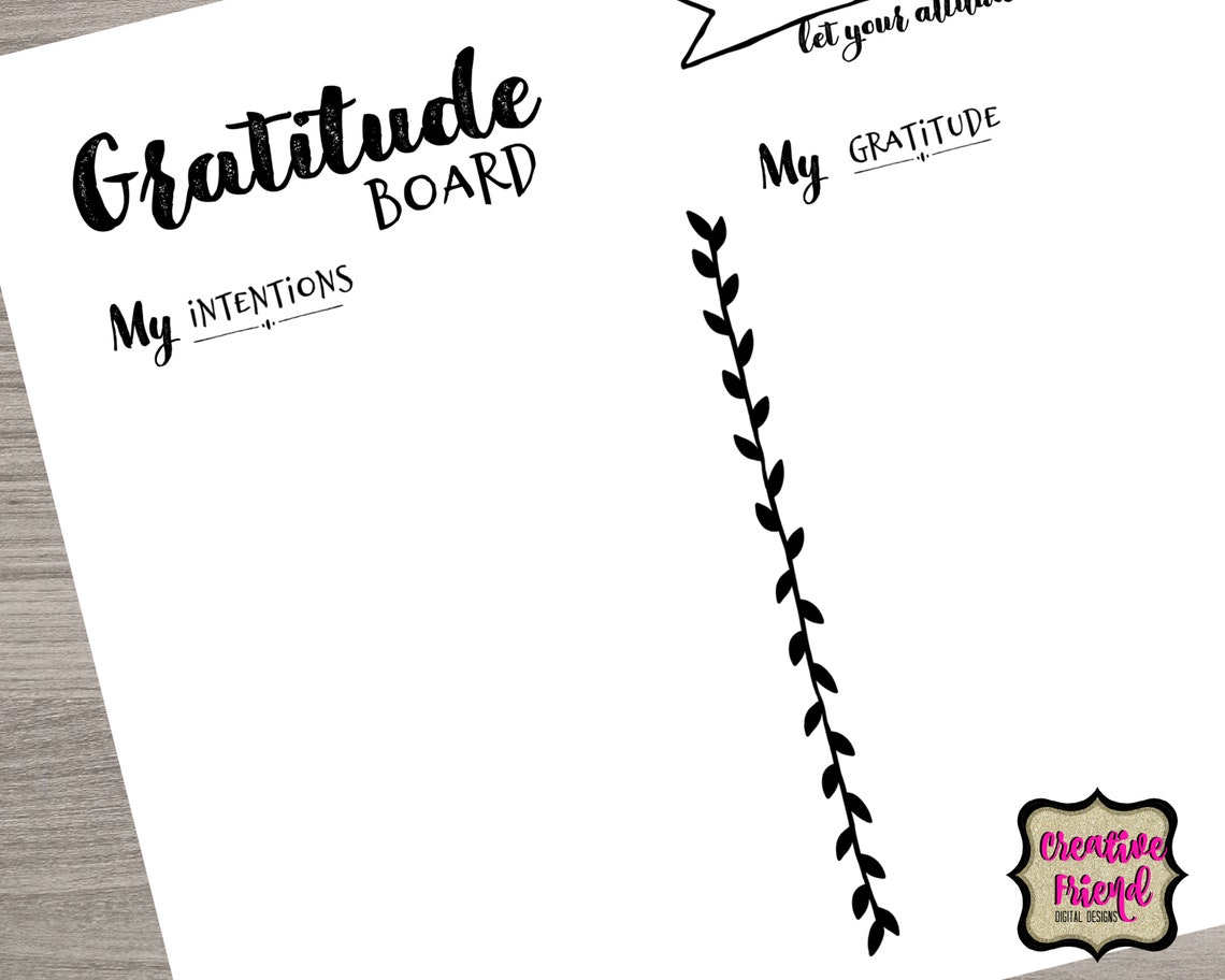 Gratitude Board Template | Positive Focus & Goal Setting (digital ...